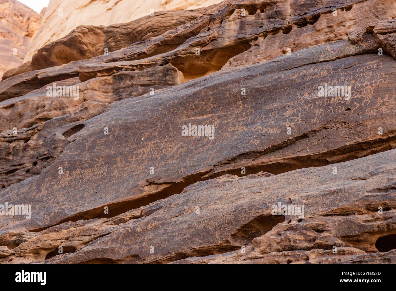 Jabal Ikmah rock inscriptions in Al Ula, Saudi Arabia Stock Photo - Alamy