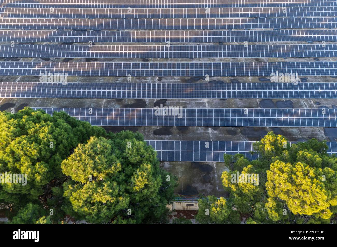 Aerial view of photovoltaic power station in Casablanca water treatment ...
