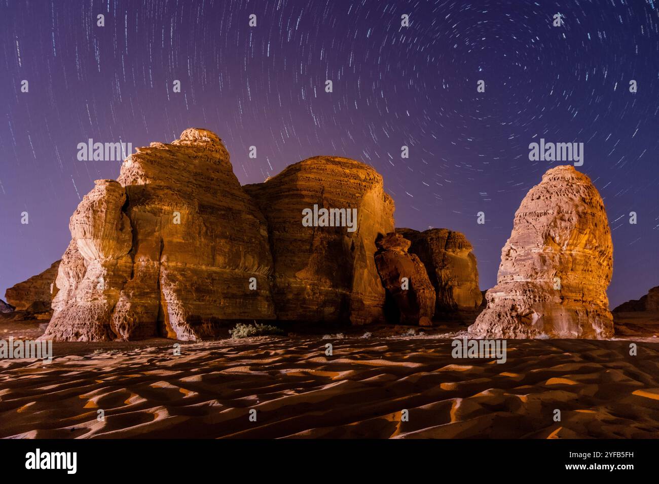 Night view of rock formations near Al Ula, Saudi Arabia Stock Photo - Alamy