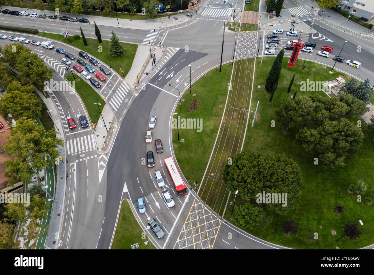 Aerial view of a roundabout in Zaragoza, Spain Stock Photo - Alamy