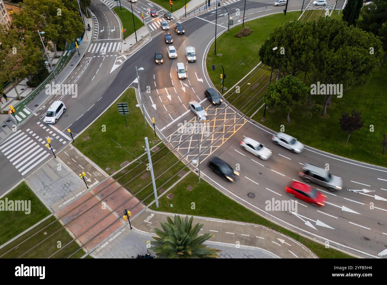 Aerial view of a roundabout in Zaragoza, Spain Stock Photo - Alamy