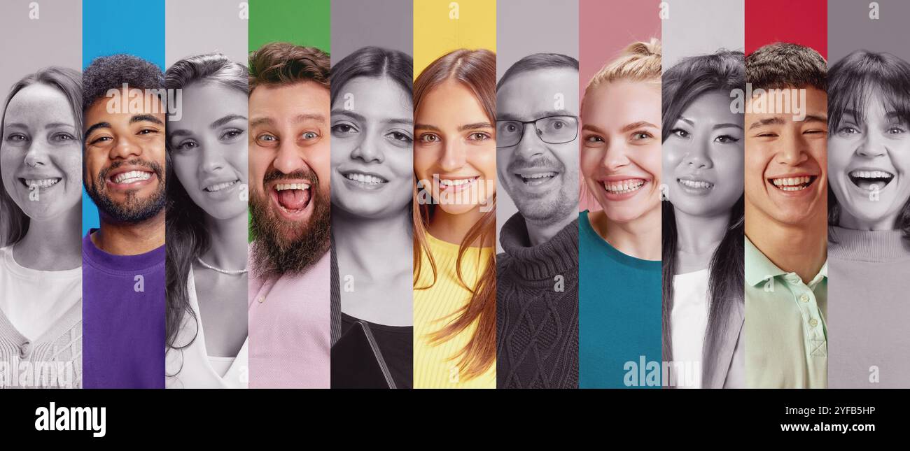 Collage photo banner positive hi-res stock photography and images - Alamy