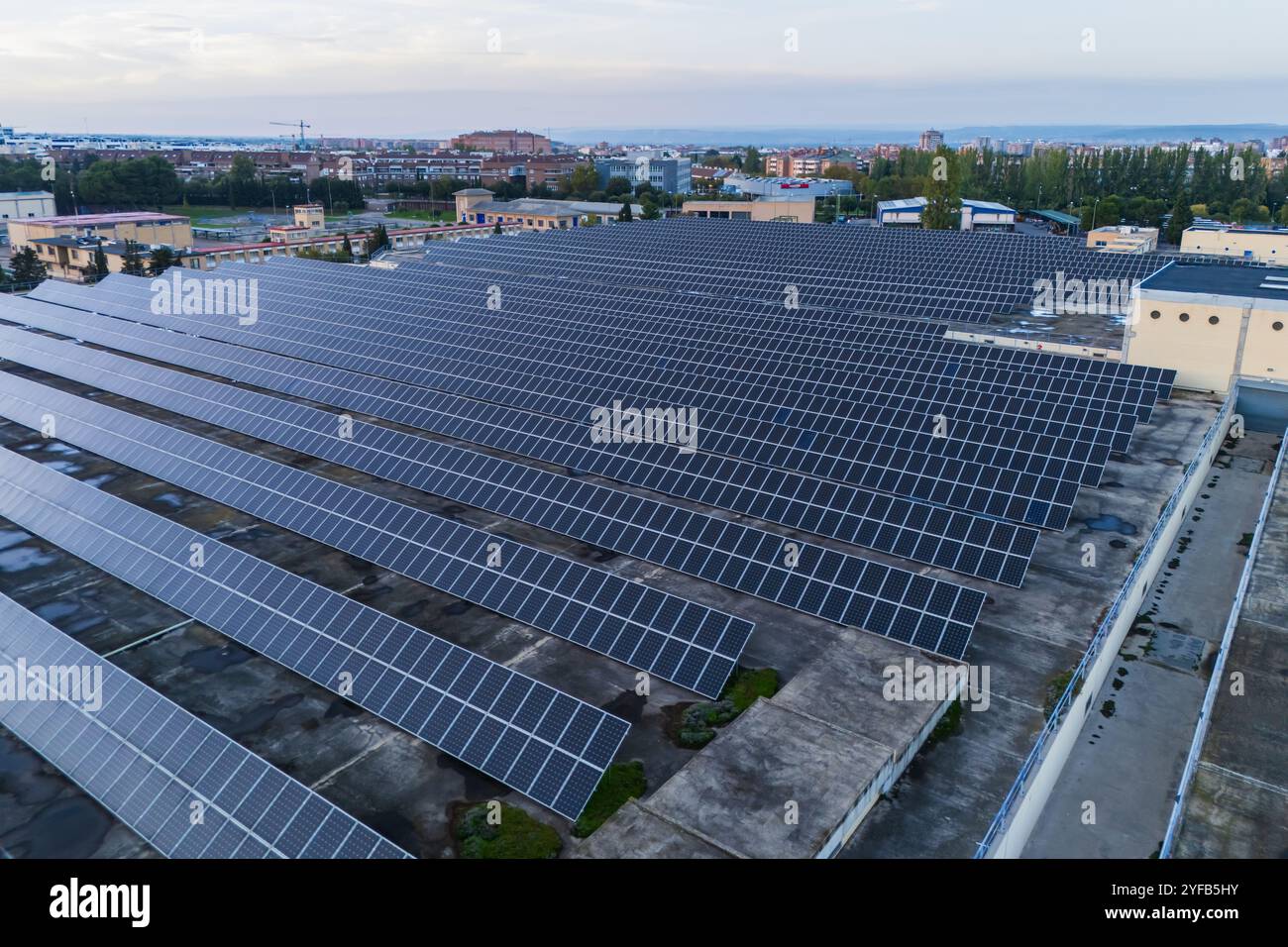 Aerial view of photovoltaic power station in Casablanca water treatment ...