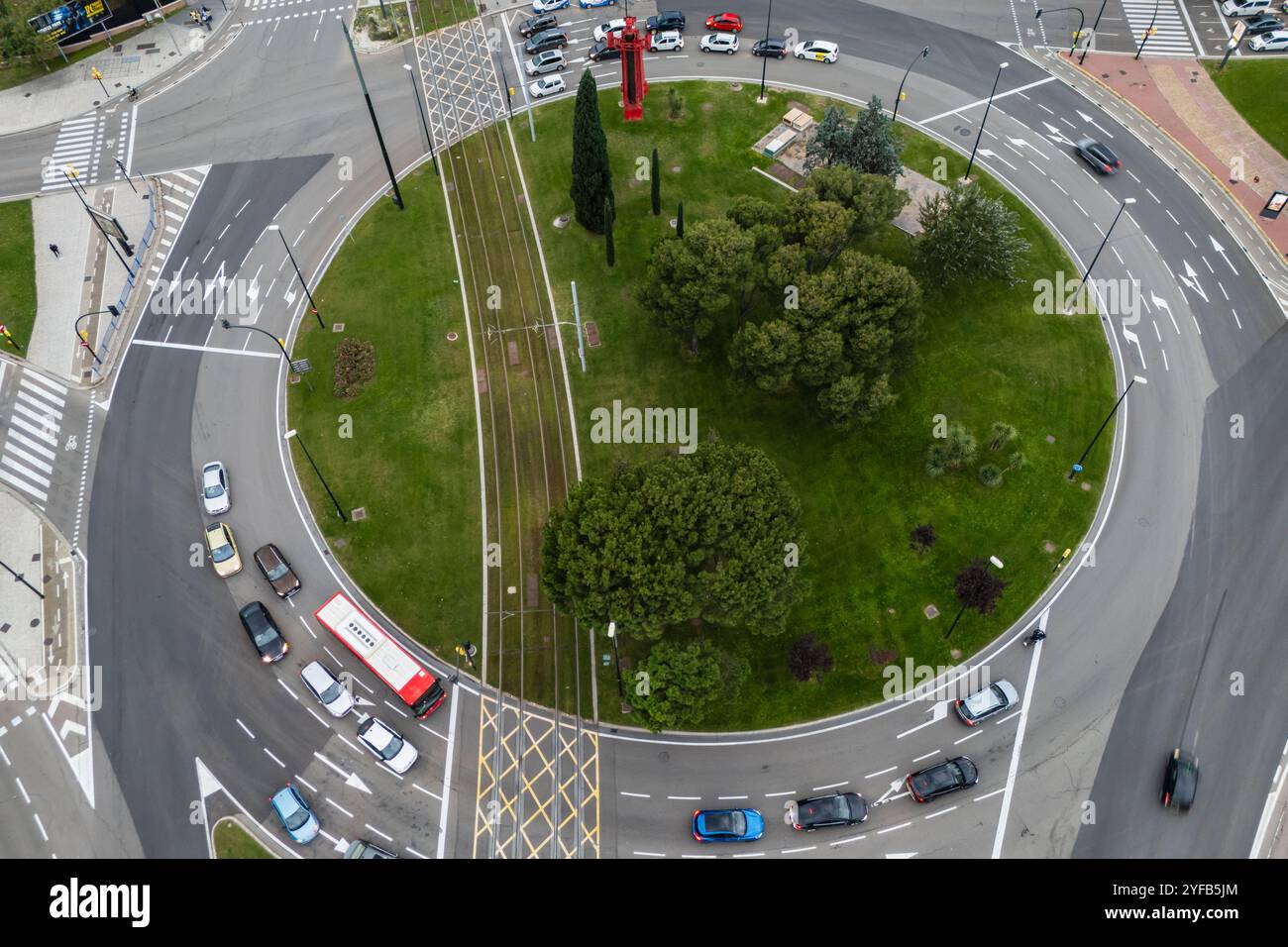 Aerial view of a roundabout in Zaragoza, Spain Stock Photo - Alamy