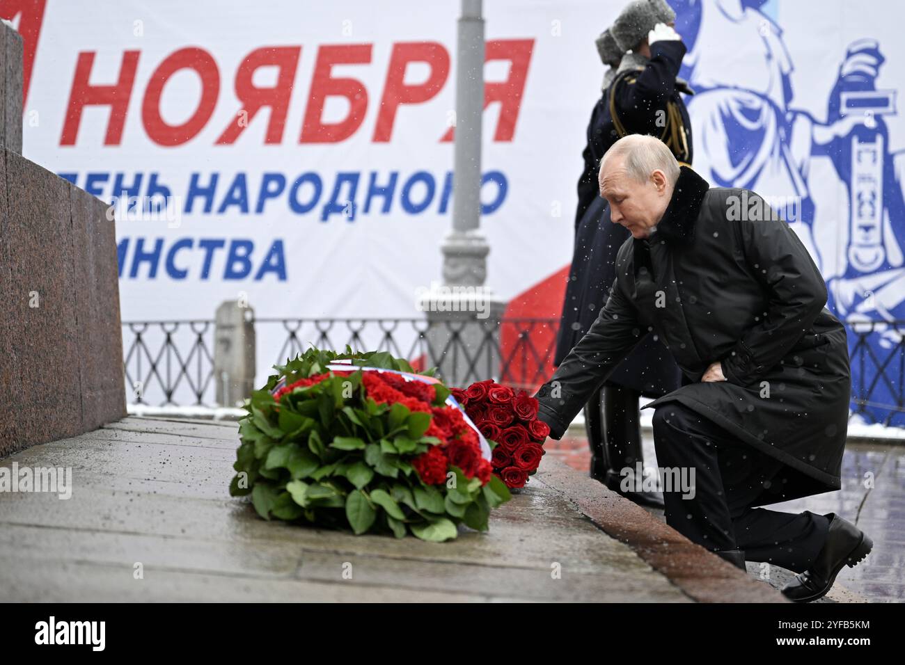 Russian President Vladimir Putin attends the flower-laying ceremony at ...