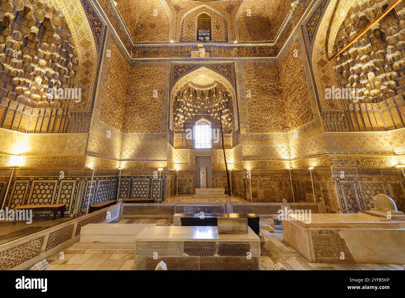Inside view of the Gur-e-Amir (Guri Amir), Samarkand, Uzbekistan Stock ...