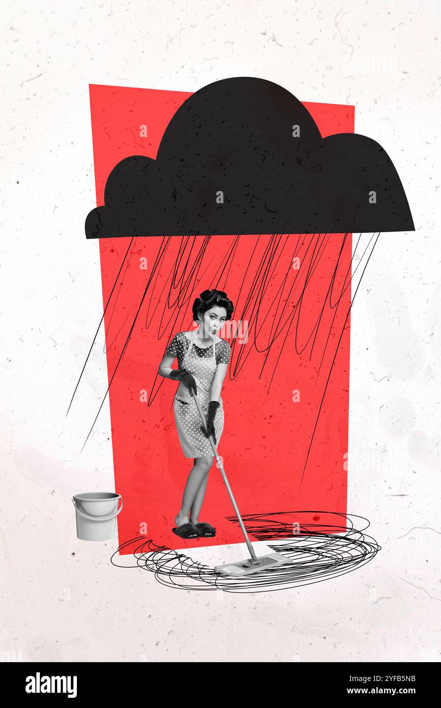 Composite trend artwork sketch image photo collage of monochrome young ...