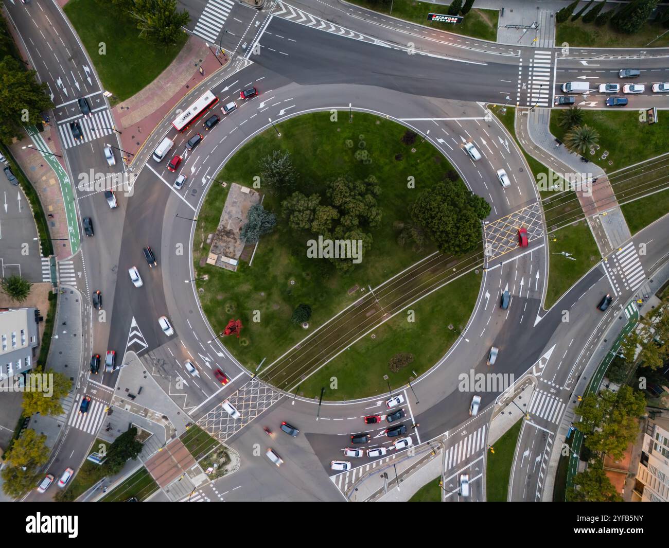 Aerial view of a roundabout in Zaragoza, Spain Stock Photo - Alamy