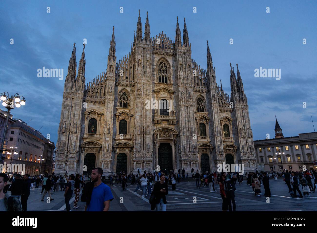 The famous Milan Cathedral and monument to Victor Emmanuel II on the ...