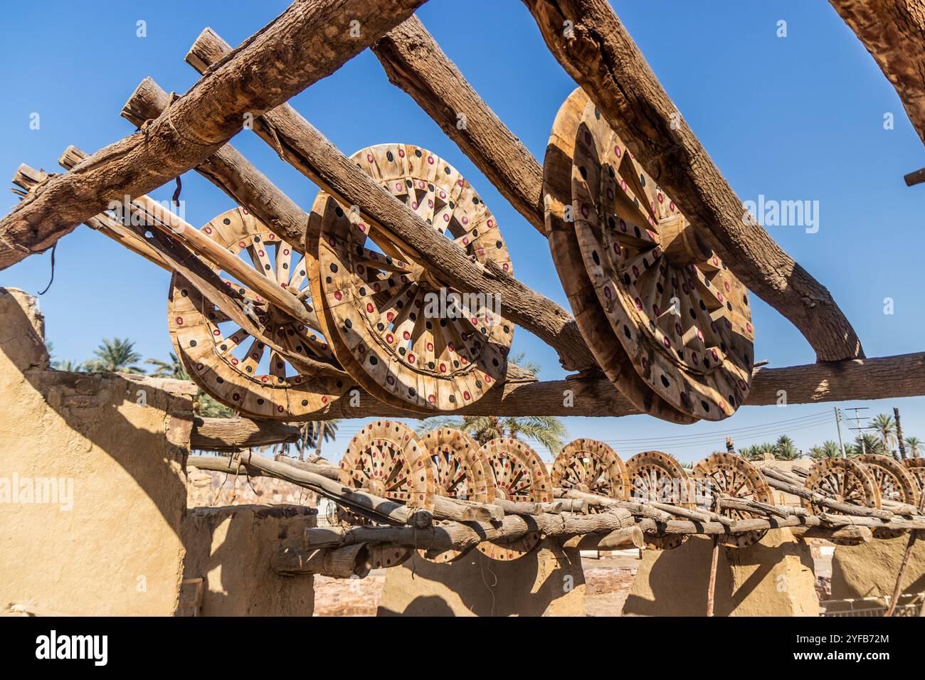 Pulleys of Bir Haddaj, one of the largest and oldest wells in the ...