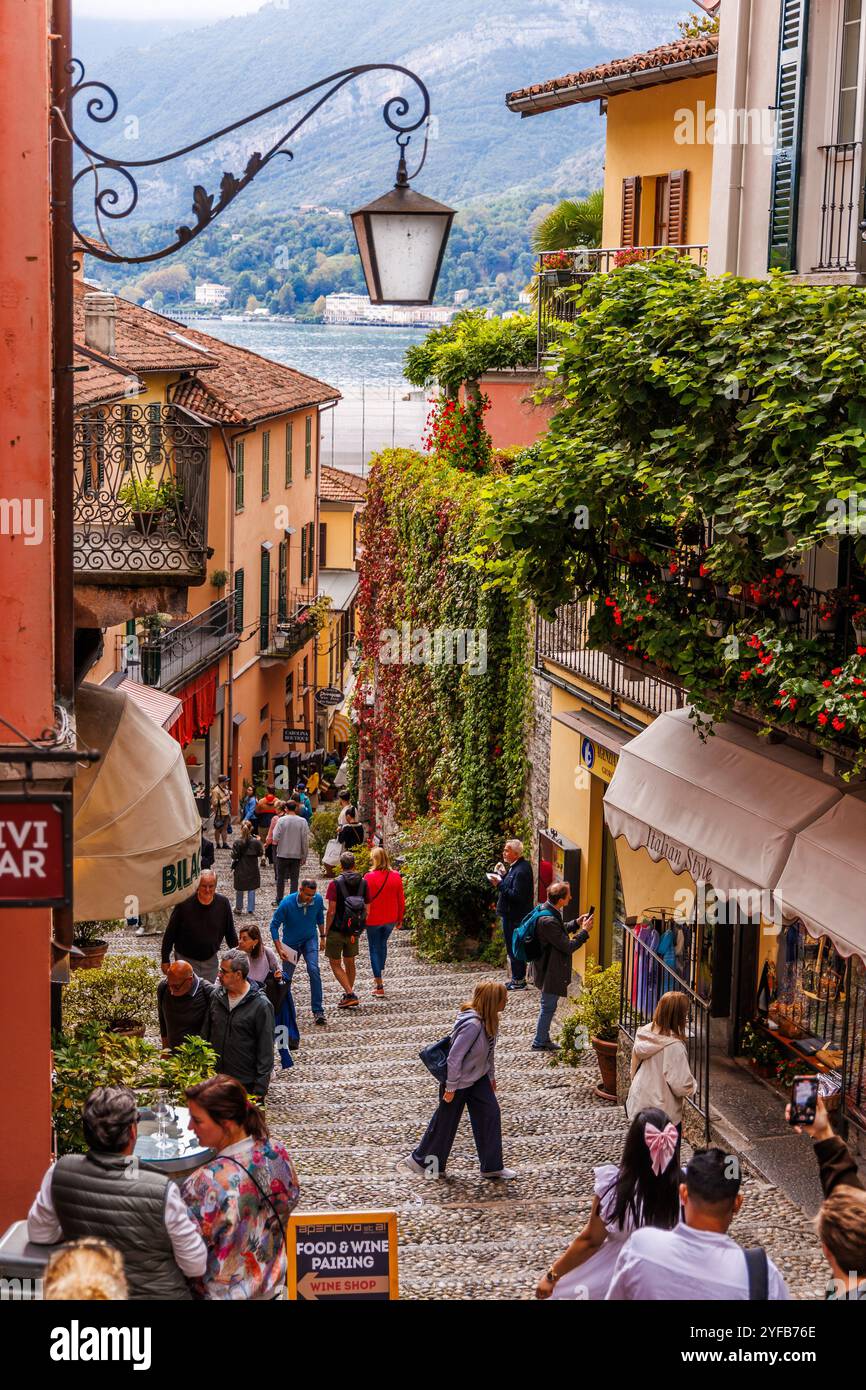 Bellagio, Italy - September, 2024: Picturesque and colorful old town ...