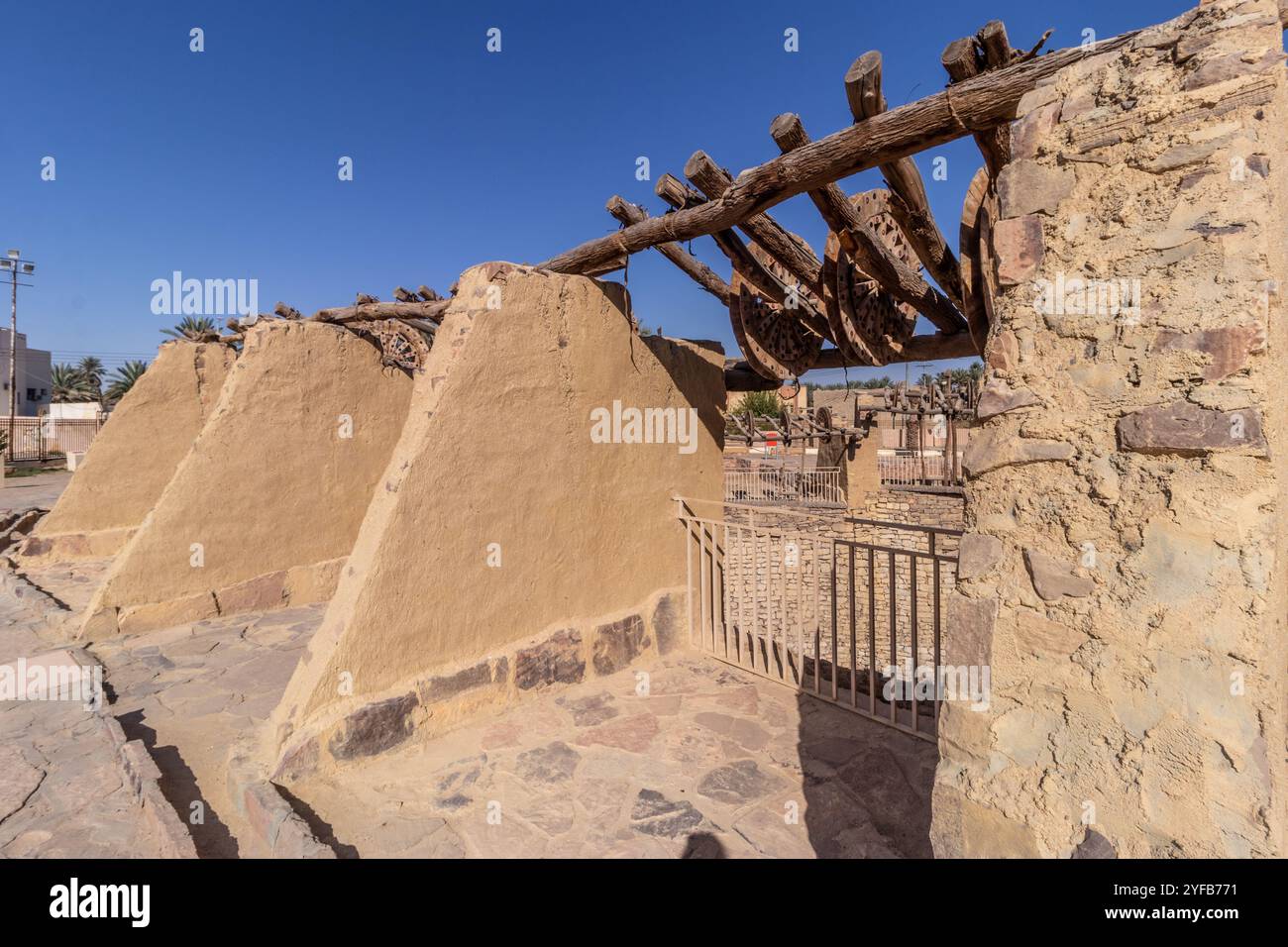 Pulleys of Bir Haddaj, one of the largest and oldest wells in the ...