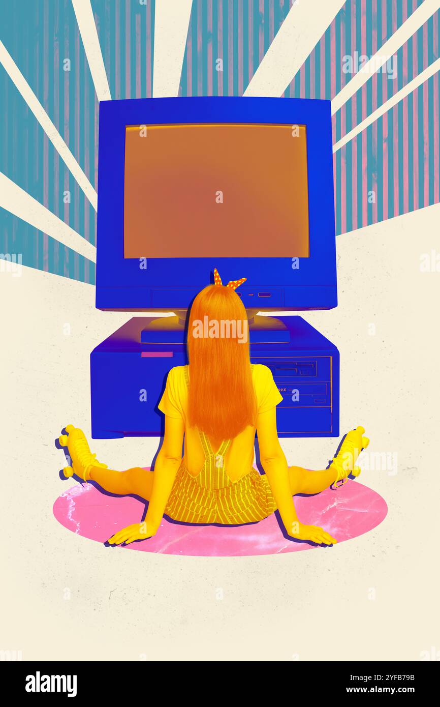 Composite trend artwork sketch image photo collage of young lady pinup ...