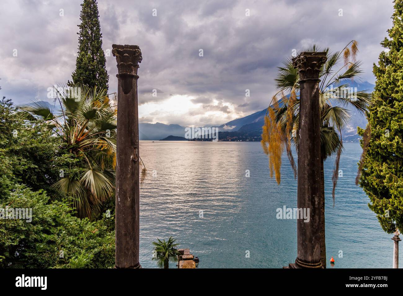 Varena, Italy - September, 2024: Italian village waterside view on Lake ...