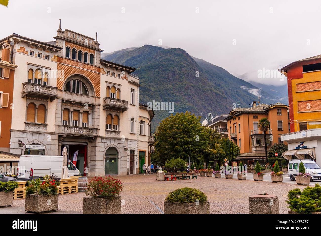 Varena, Italy - September, 2024: Italian village waterside view on Lake ...