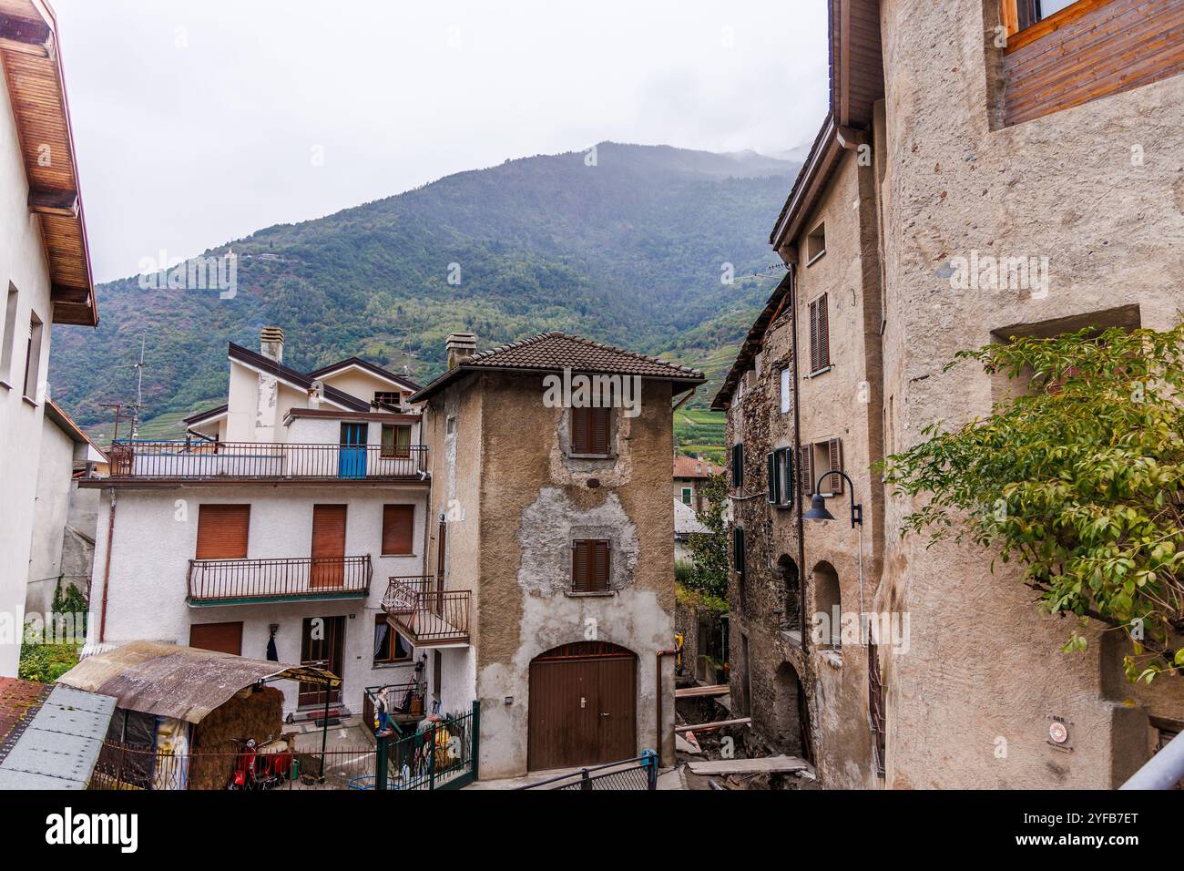 Tirano, Italy - September, 2024: Town of Tirano, Province of Sondrio ...