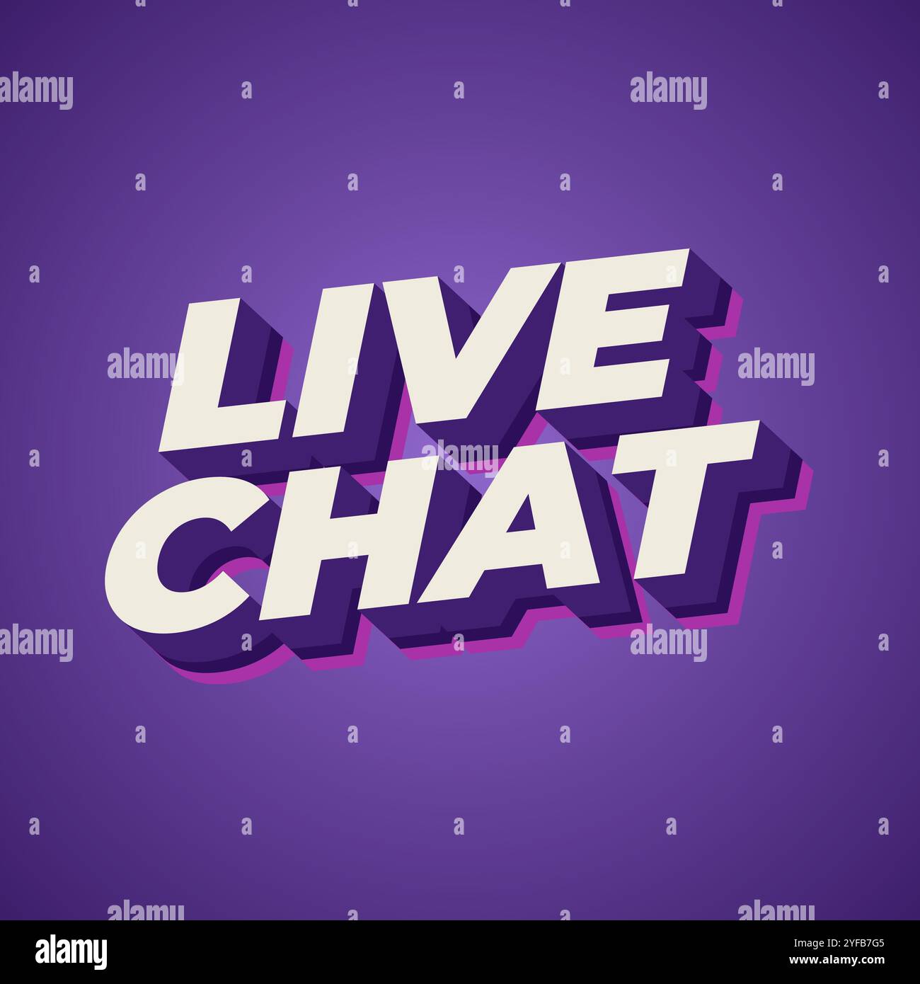 Live chat. Text effect design in bold font and 3D style, for social ...