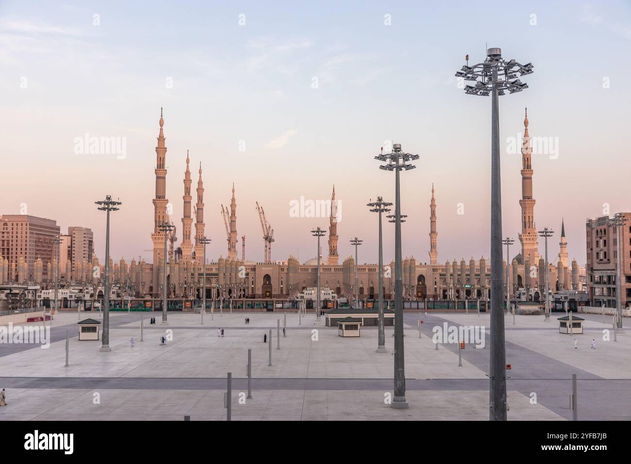 Prophet's Mosque in Al Haram area of Medina, Saudi Arabia Stock Photo ...