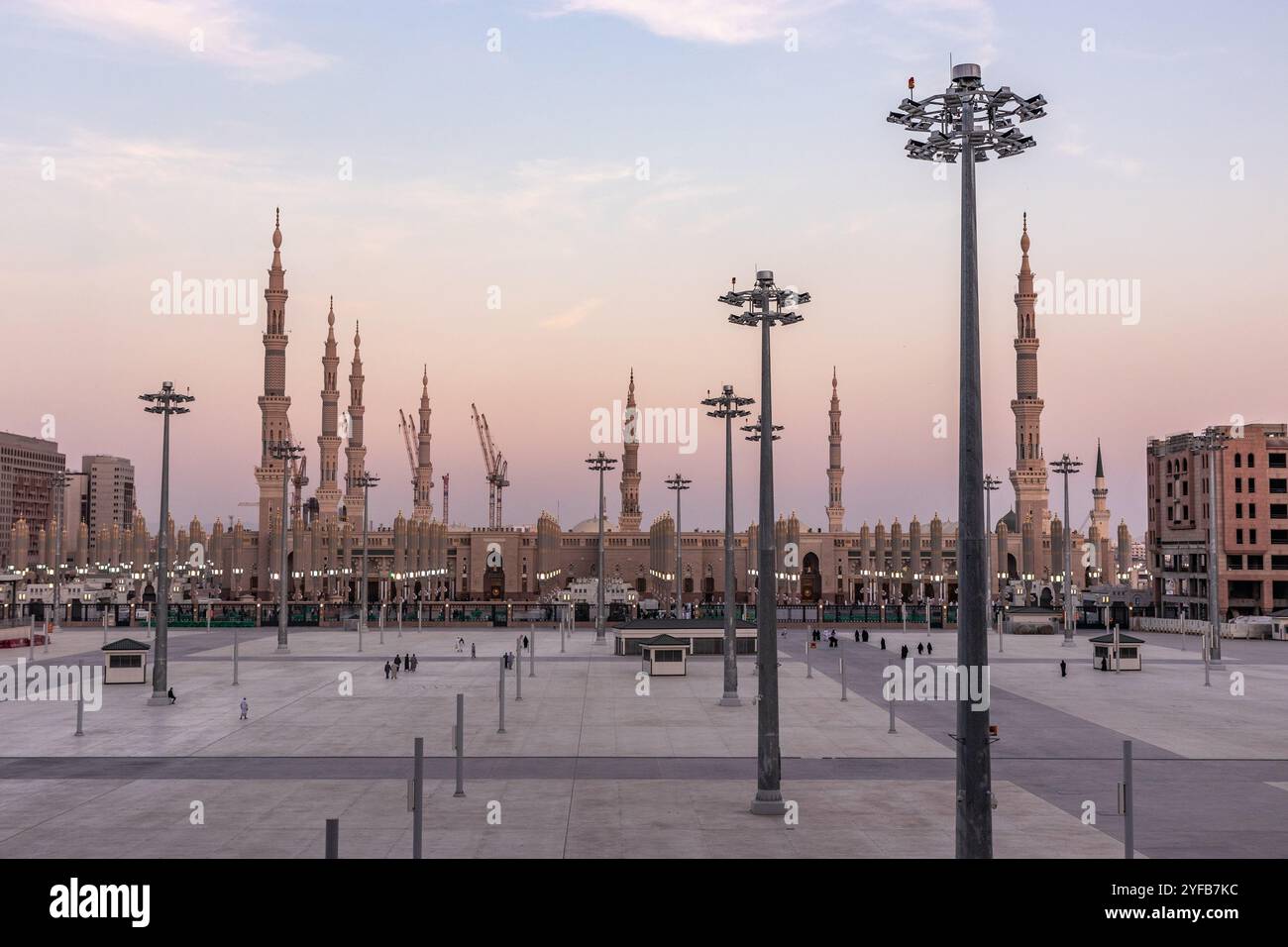 Prophet's Mosque in Al Haram area of Medina, Saudi Arabia Stock Photo ...