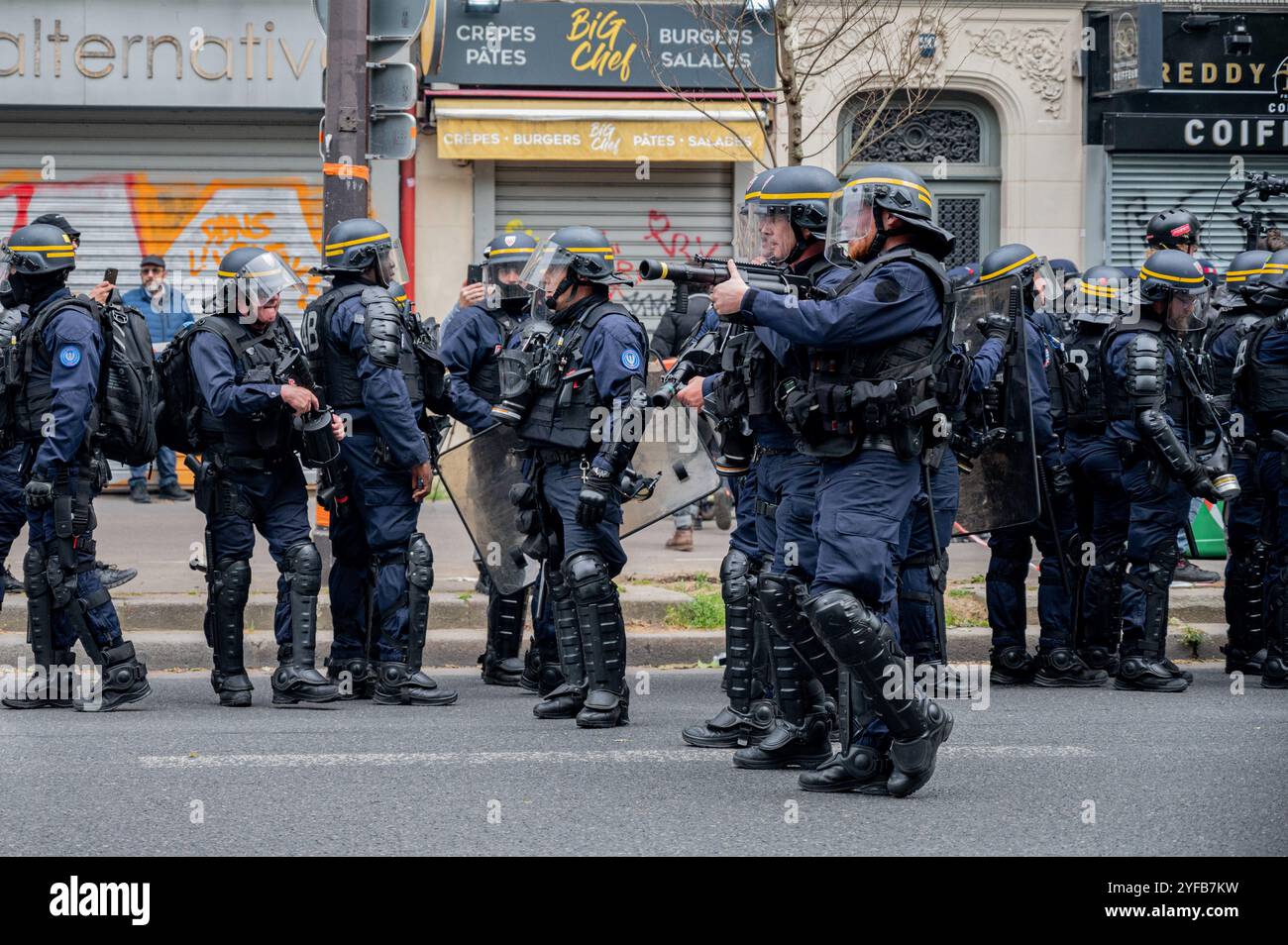 May Day 2024 protests in Paris Stock Photo - Alamy