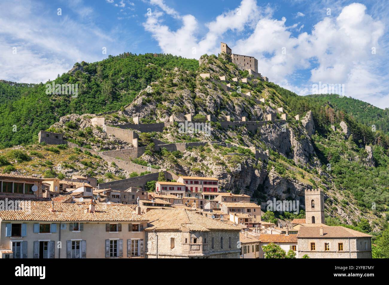 The citadel of Entrevaux built by Vauban towering high above one of ...
