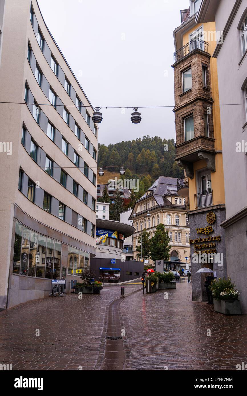 Saint Moritz, Switzerland - September, 2024: View to the buildings of ...