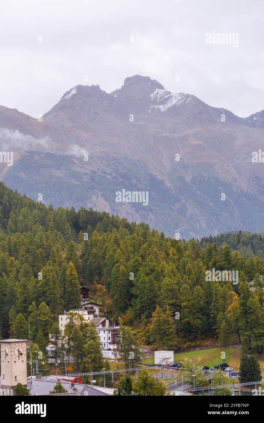 Saint Moritz, Switzerland - September, 2024: View to the buildings of ...