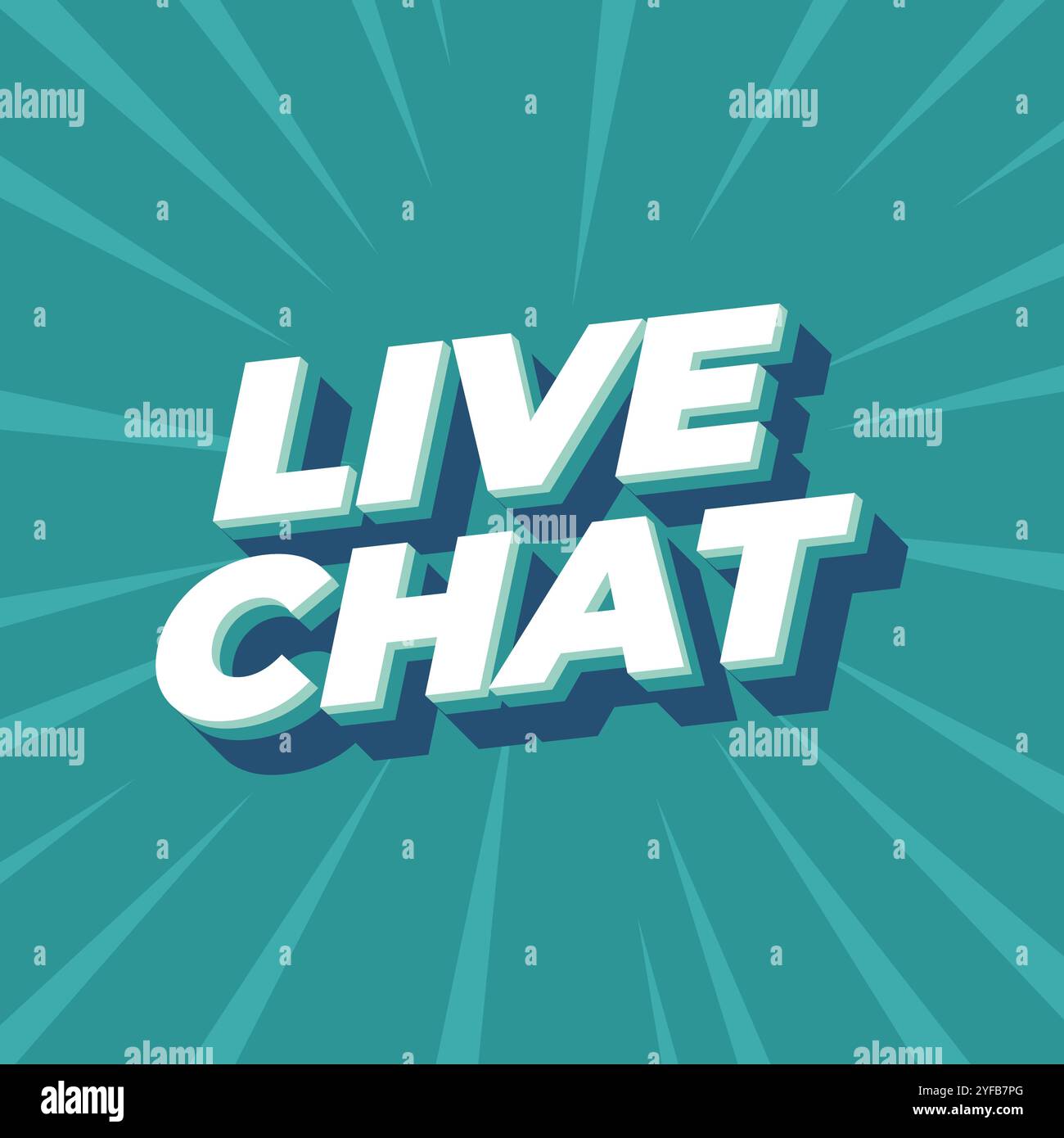 Live chat. Text effect design in bold font and 3D style, for social ...