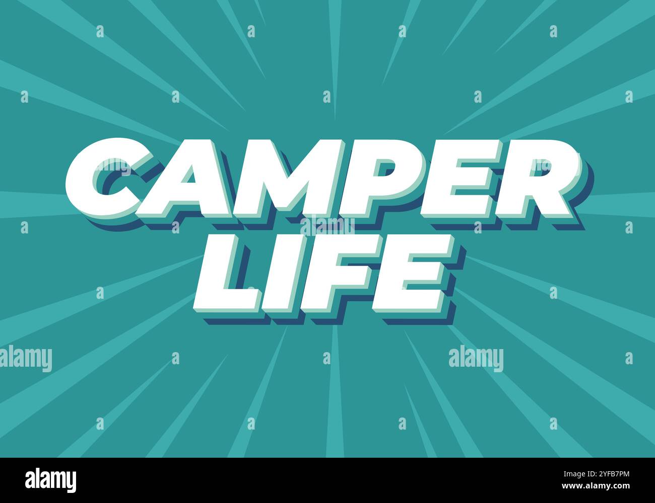 Camper life. Text effect design for social media or digital ads in bold ...