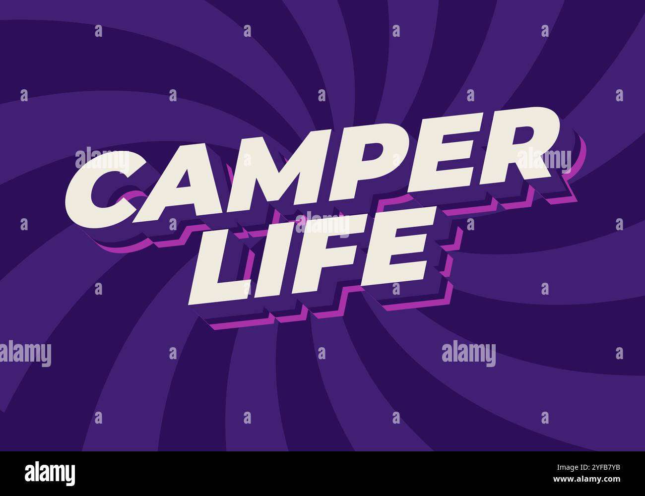 Camper life. Text effect design for social media or digital ads in bold ...