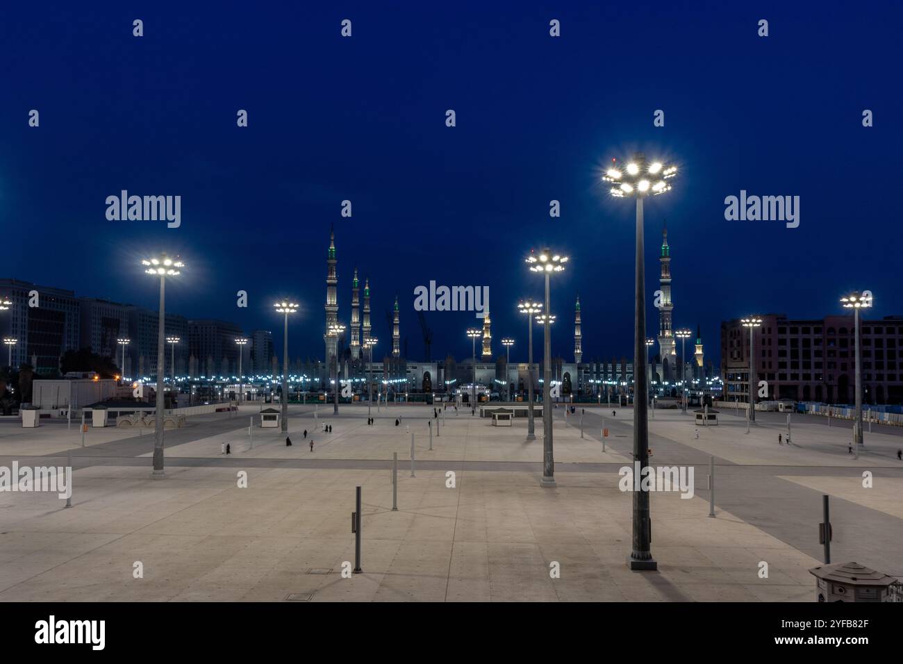 Prophet's Mosque in Al Haram area of Medina, Saudi Arabia Stock Photo ...
