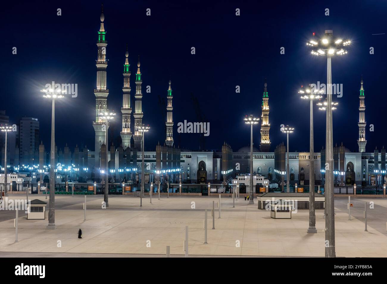 Prophet's Mosque in Al Haram area of Medina, Saudi Arabia Stock Photo ...