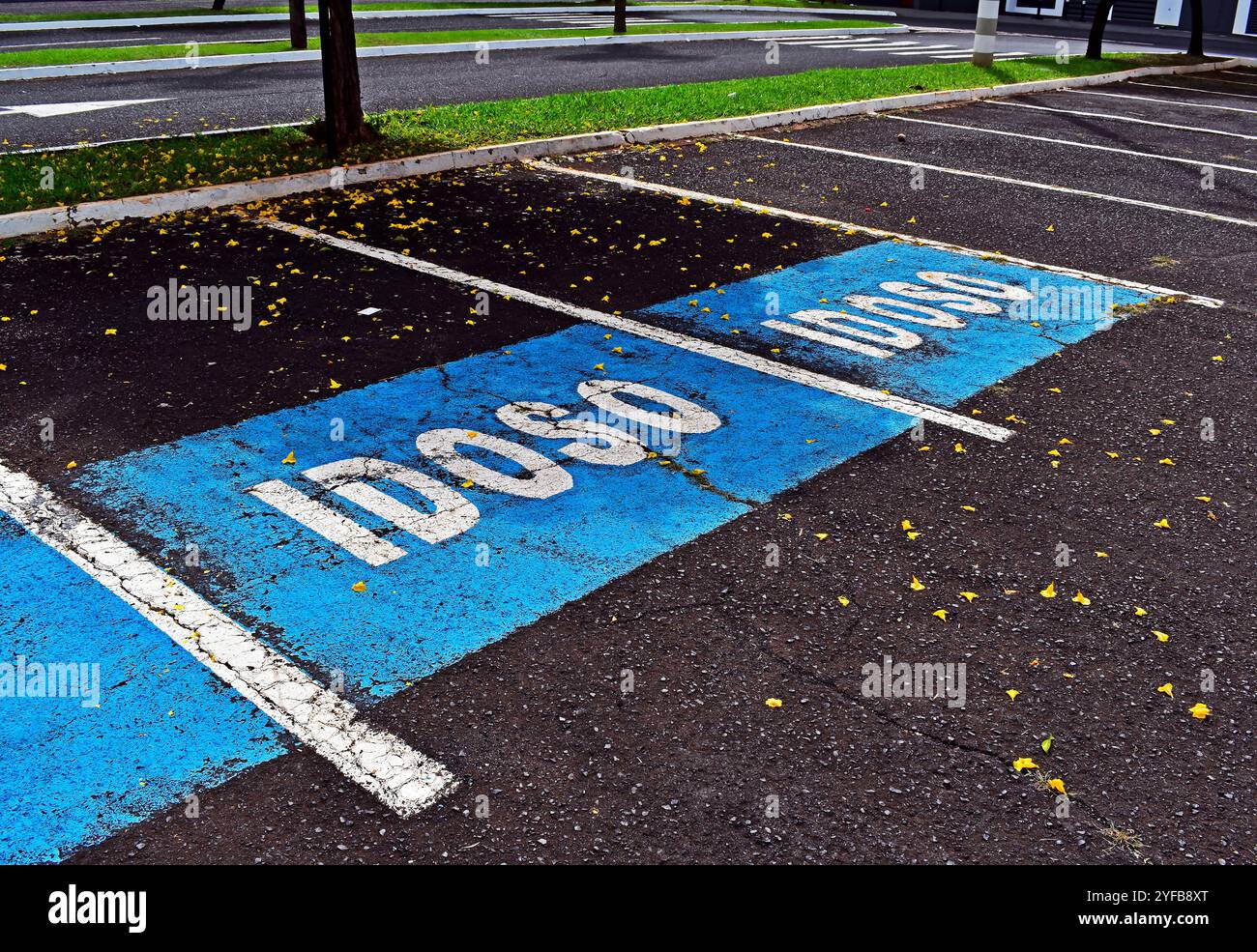 RIBEIRAO PRETO, SAO PAULO, BRAZIL - April 18, 2023: Parking spaces for ...