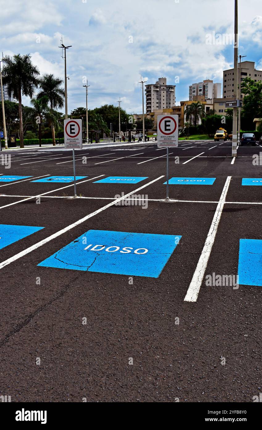 RIBEIRAO PRETO, SAO PAULO, BRAZIL - April 18, 2023: Parking spaces for ...