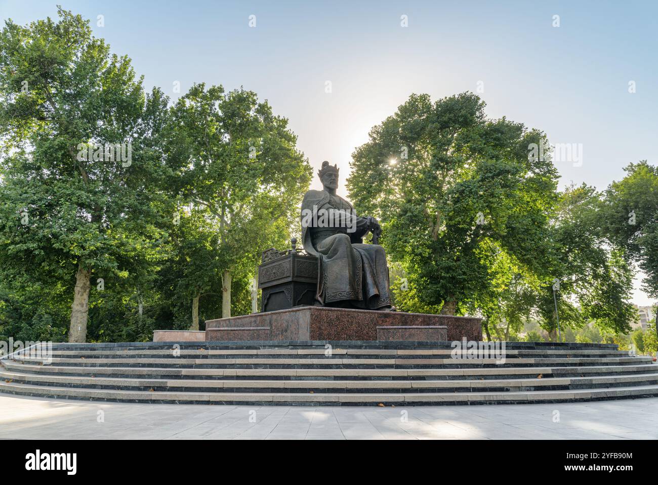 Statue of Amir Timur (Tamerlane) in Samarkand, Uzbekistan Stock Photo ...