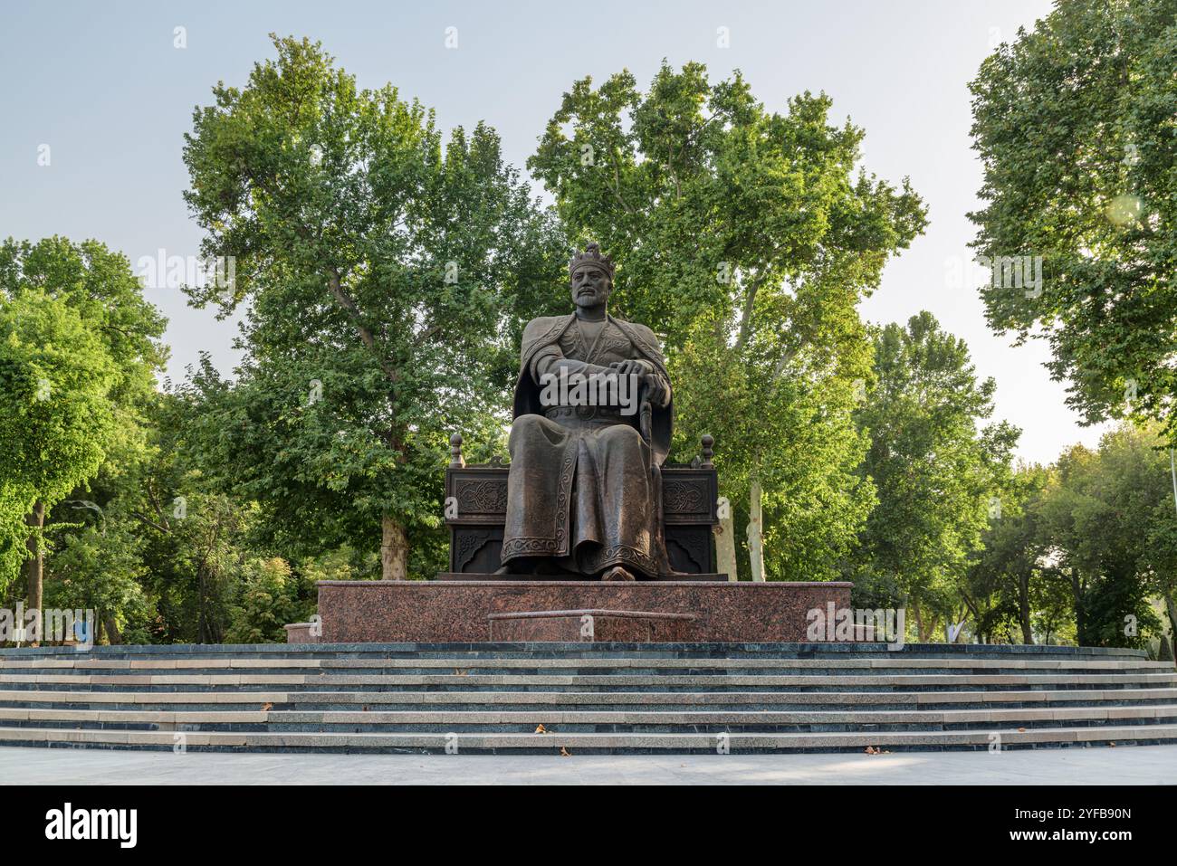 Statue of Amir Timur (Tamerlane) in Samarkand, Uzbekistan Stock Photo ...