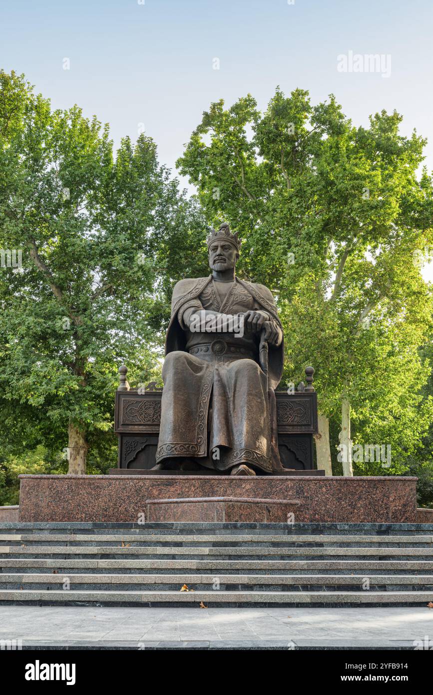 Statue of Amir Timur (Tamerlane) in Samarkand, Uzbekistan Stock Photo ...