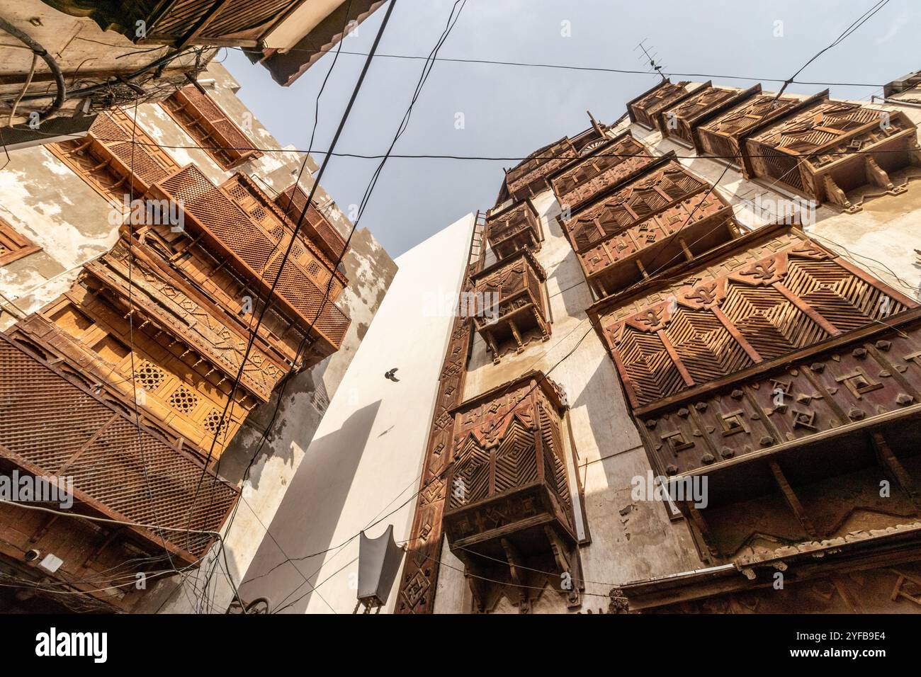 Traditional houses in Al Balad, historic center of Jeddah, Saudi Arabia ...