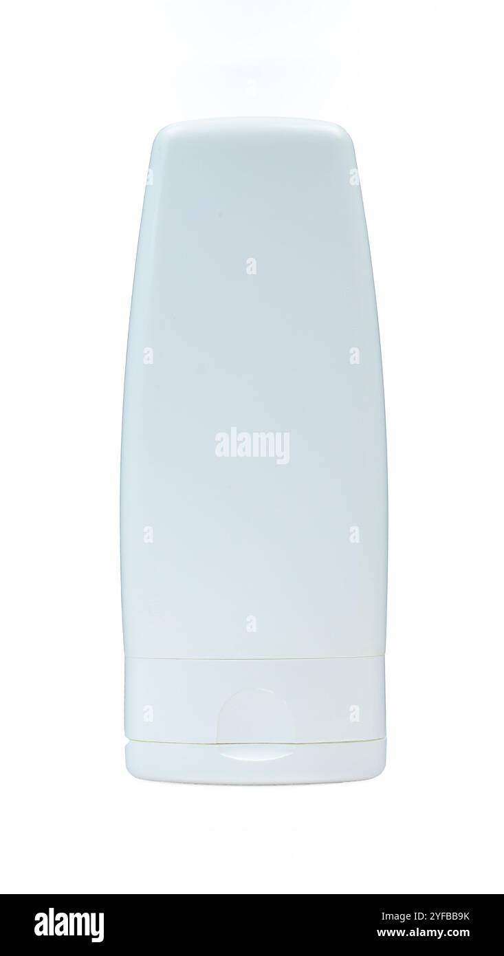 Blank white shampoo tube. Plastic liquid cosmetic bottle isolated Stock ...