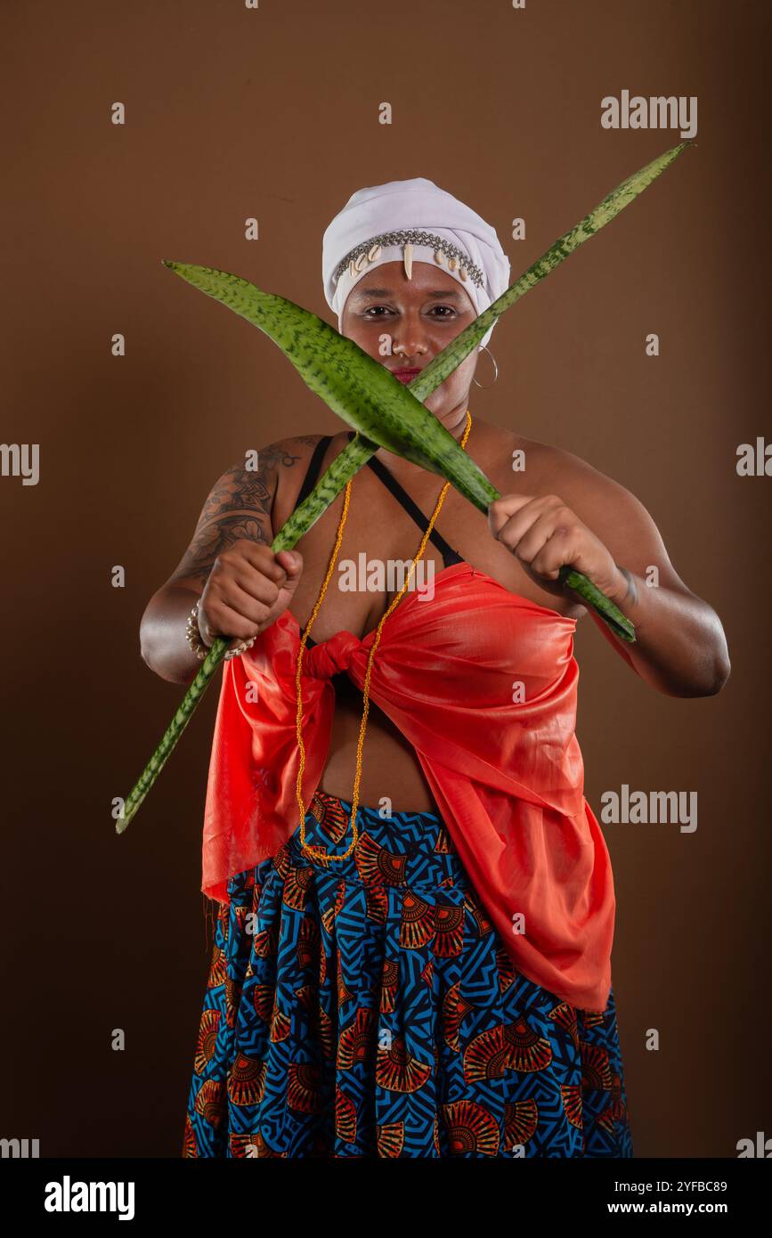 Salvador, Bahia, Brazil - October 21, 2024: Woman in traditional ...