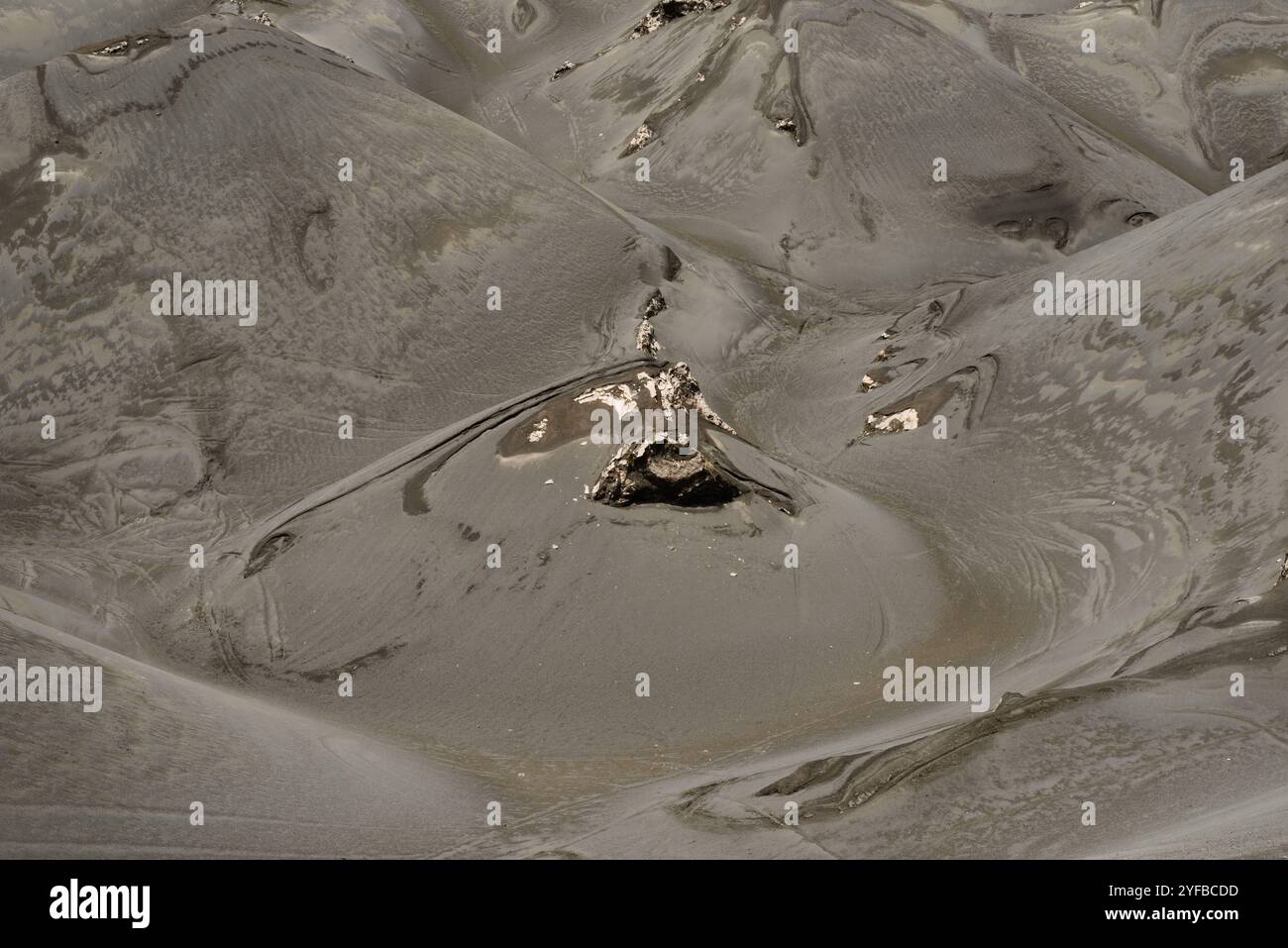 Aerial view of Mount Bromo's stark volcanic terrain, showcasing the ...