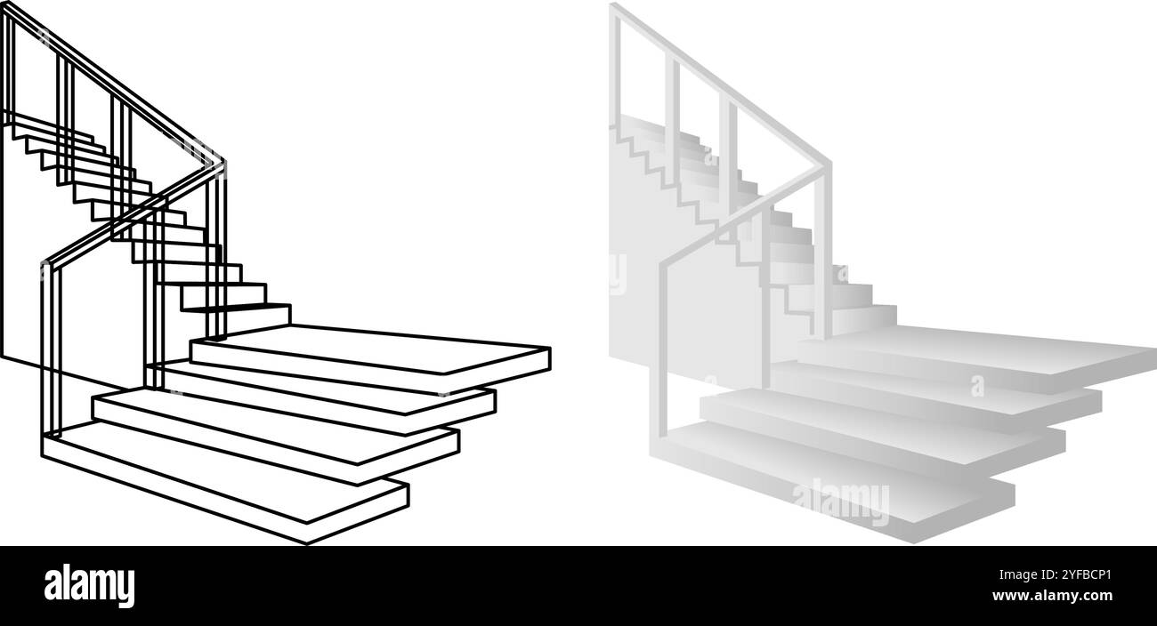 white stairs turn straight up vector illustration isolated on white ... white stairs turn straight up vector illustration isolated on white ...