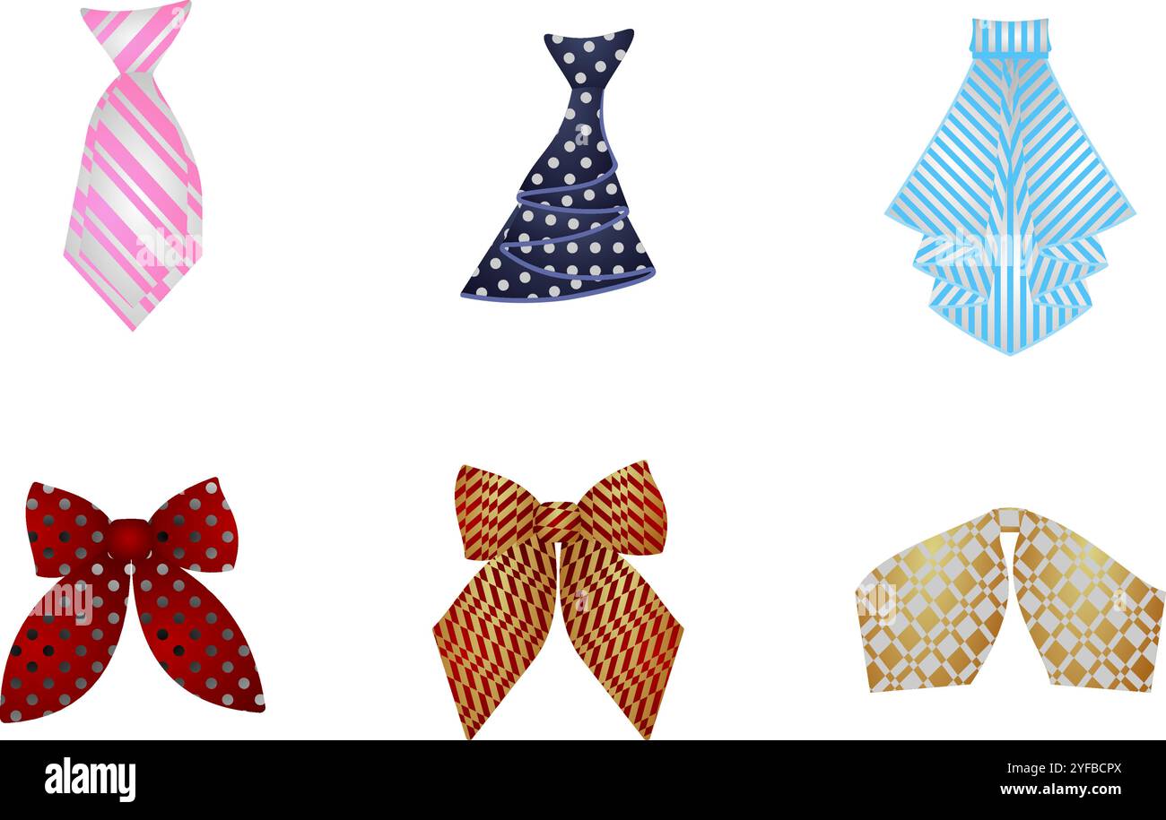 tie or necktie set for woman. modern and trendy style of necktie ...