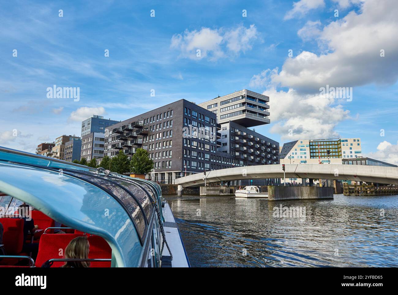 Netherlands Amsterdam: the Westerdok, former wet dock, with its modern ...