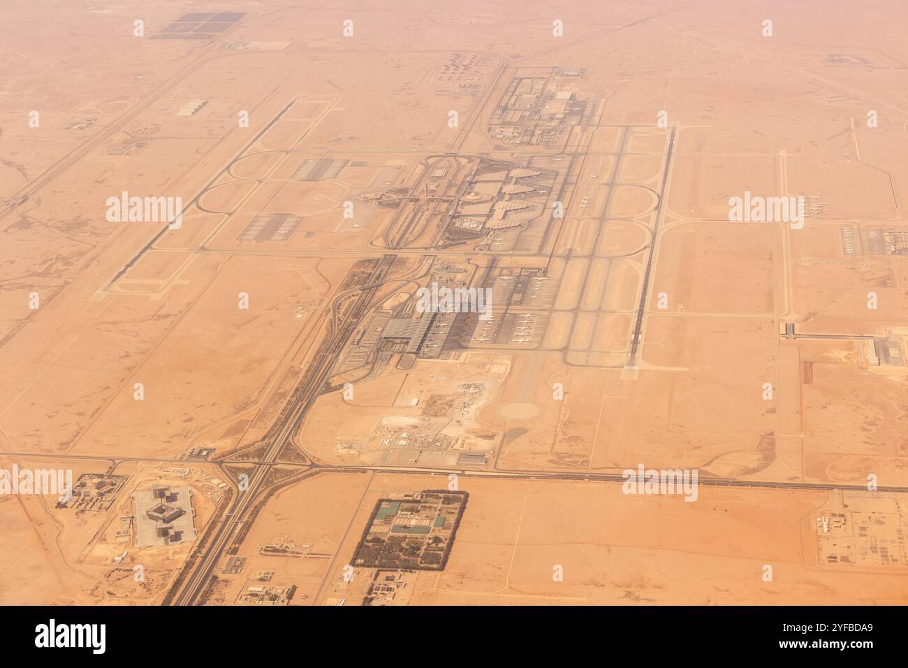 Aerial view of King Khalid International Airport in Riyadh, Saudi ...