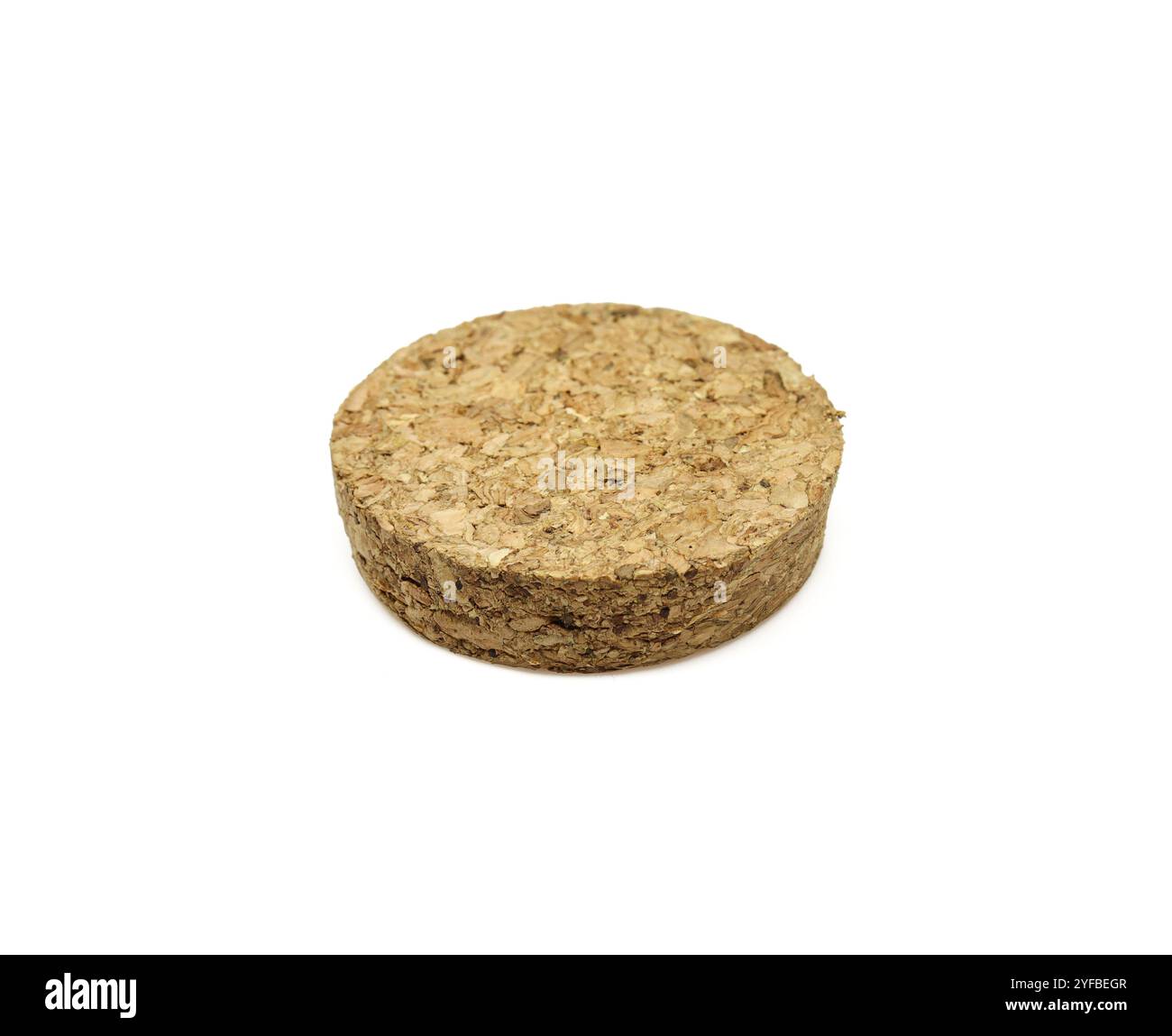 Single cork wood flat cap isolated on white background Stock Photo - Alamy