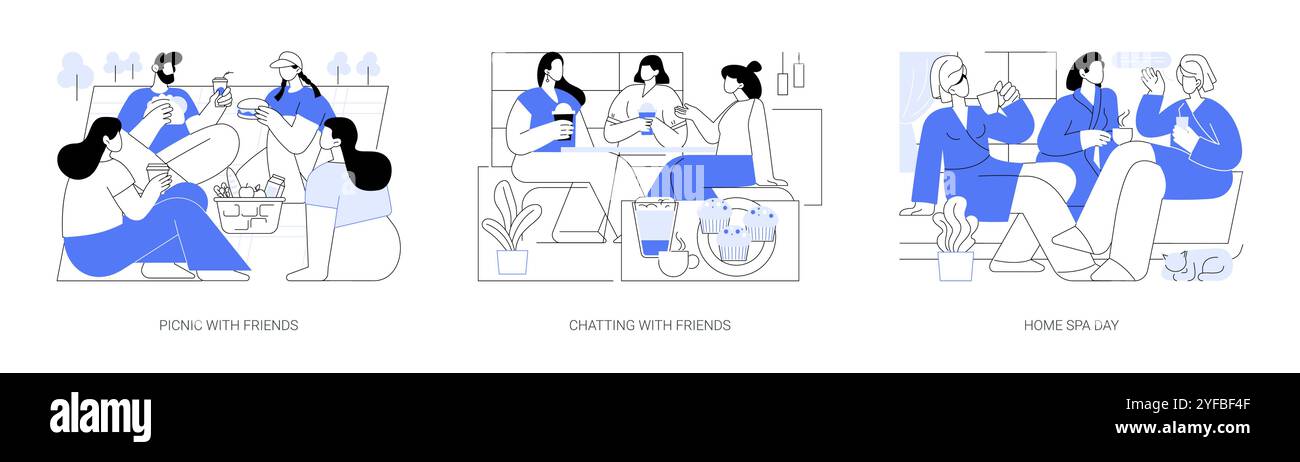 Women friendship isolated cartoon vector illustrations se Stock Vector ...