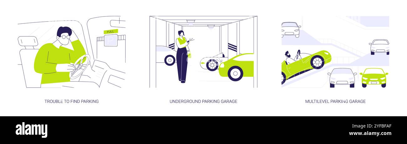 Car parking place abstract concept vector illustrations Stock Vector ...