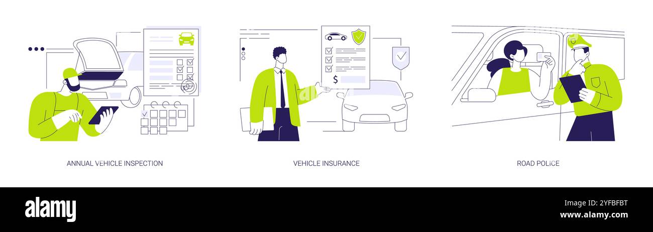 Personal transport maintenance abstract concept vector illustrations ...