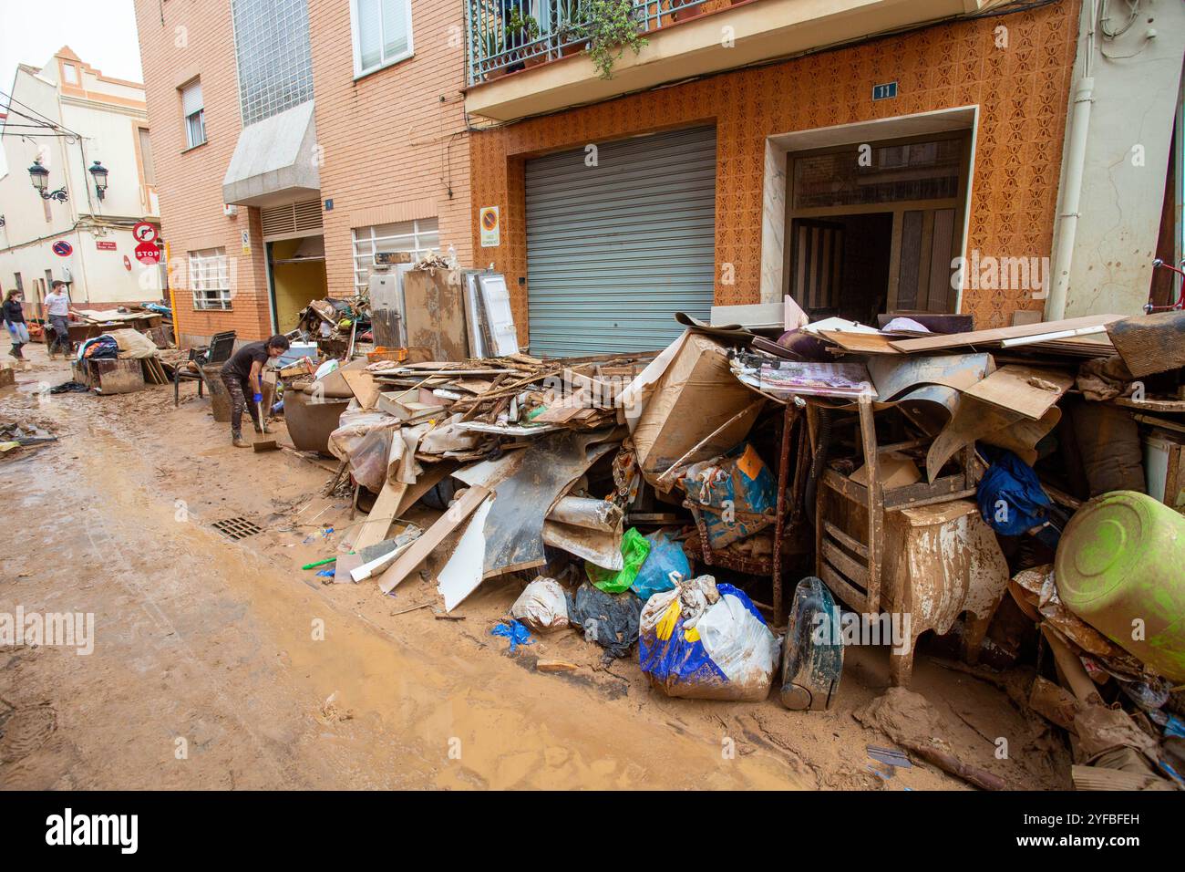 Valencia, Spain, Nov. 4th 2024 . Aftermath of heavy rains in Paiporta ...